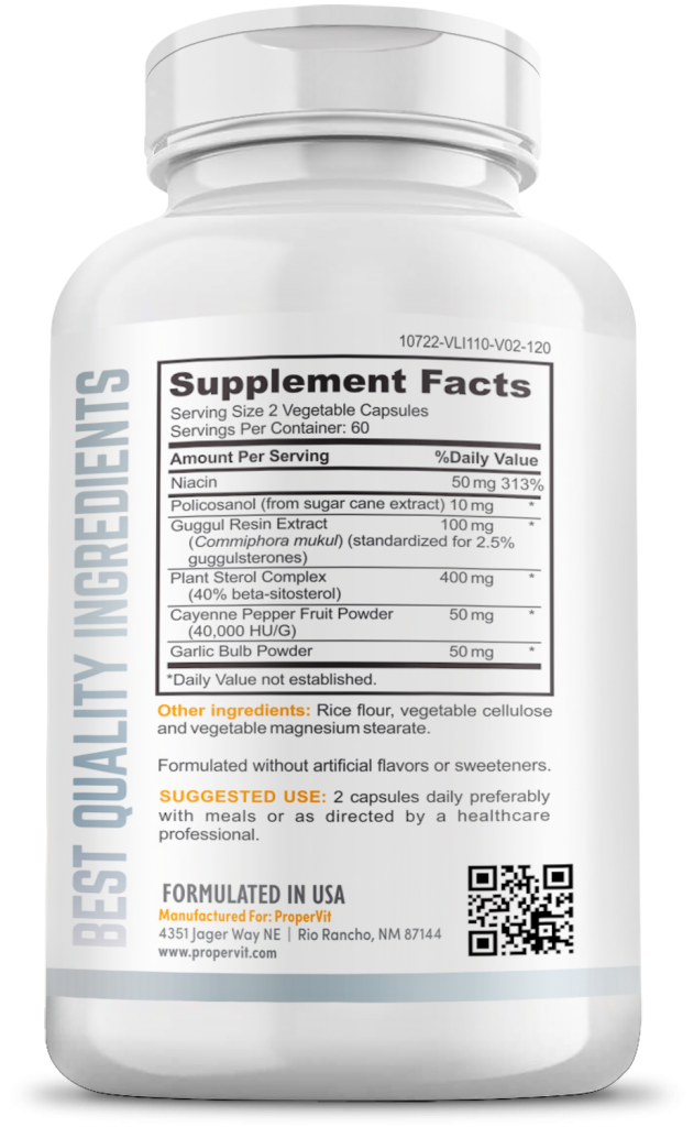 Premium Cholesterol Control 120 capsules - Proper Vit